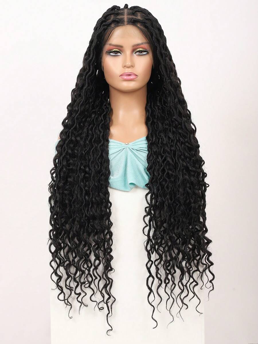 Square Knotless Locs Briaded Wigs For Women 31 Inches Full Lace Briaded ...