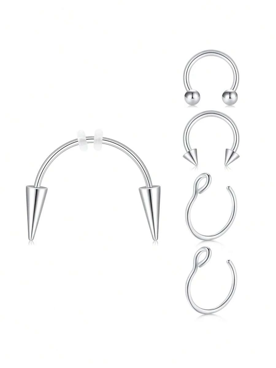 AVYRING 5Pcs Lip Rings Nose Fangs Vampire Teeth Vampire Canine Teeth ...