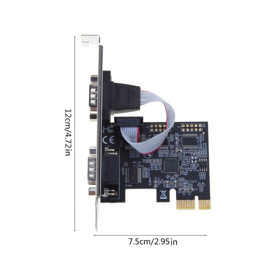 2 Port Low Profile Native RS232 PCI For Express Serial Adapter Card ...