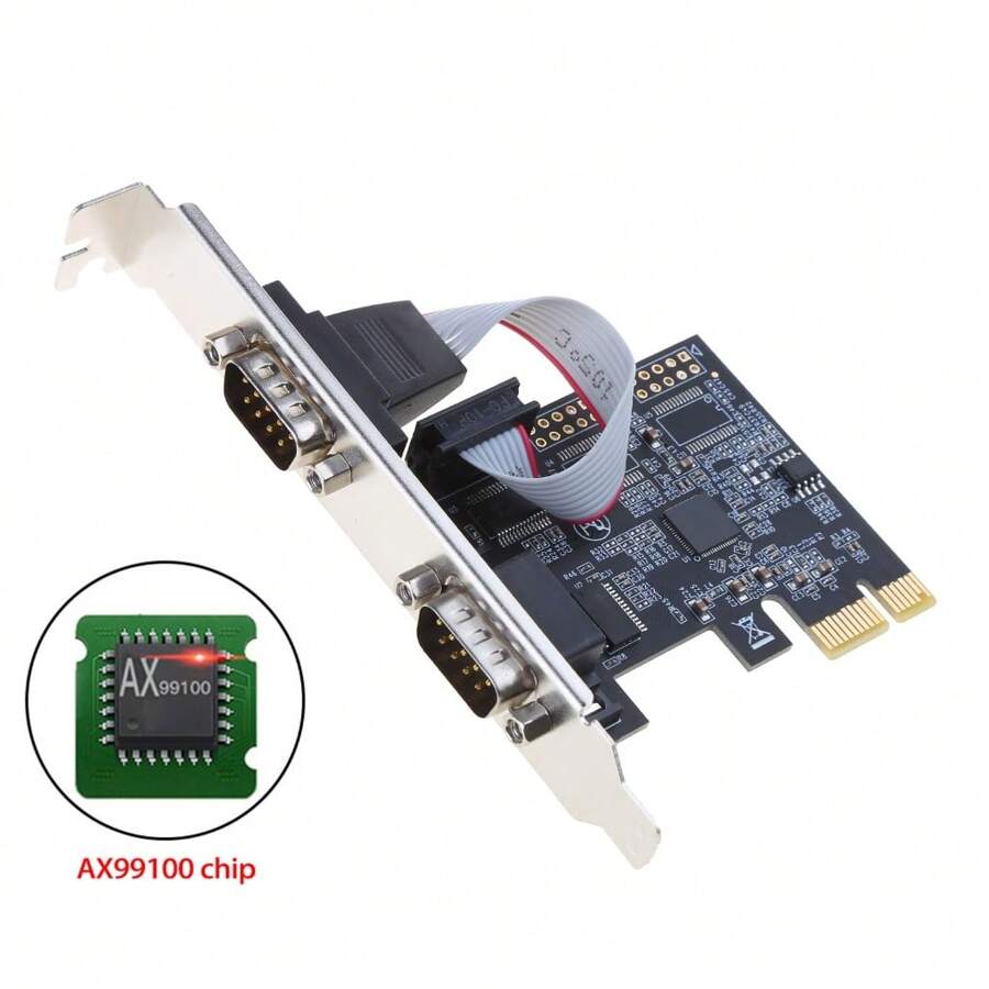 2 Port Low Profile Native RS232 PCI For Express Serial Adapter Card ...