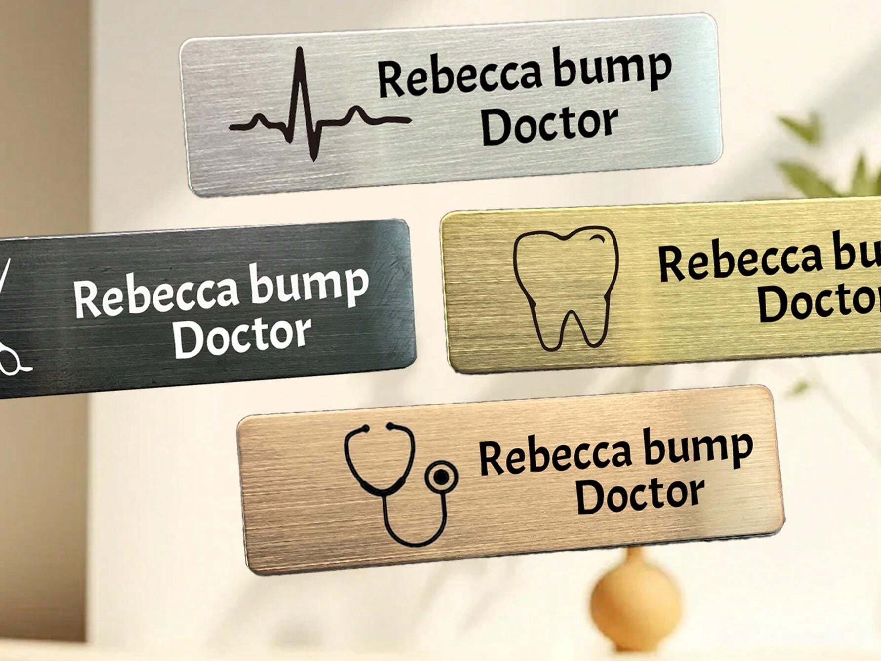 Plaques nominatives personnalisées, Porte-nom magnétique pour le travail, Plaque nominative ...