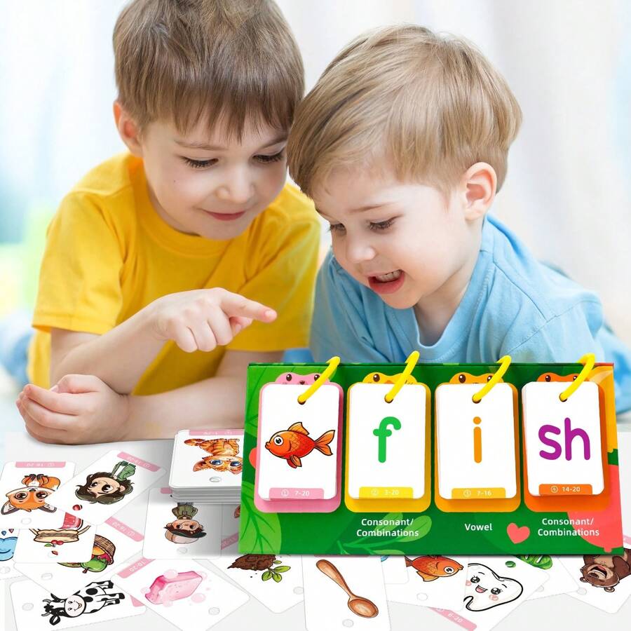 Jeu de construction de mots CVC, cartes éclair de jeux phonétiques pour ...