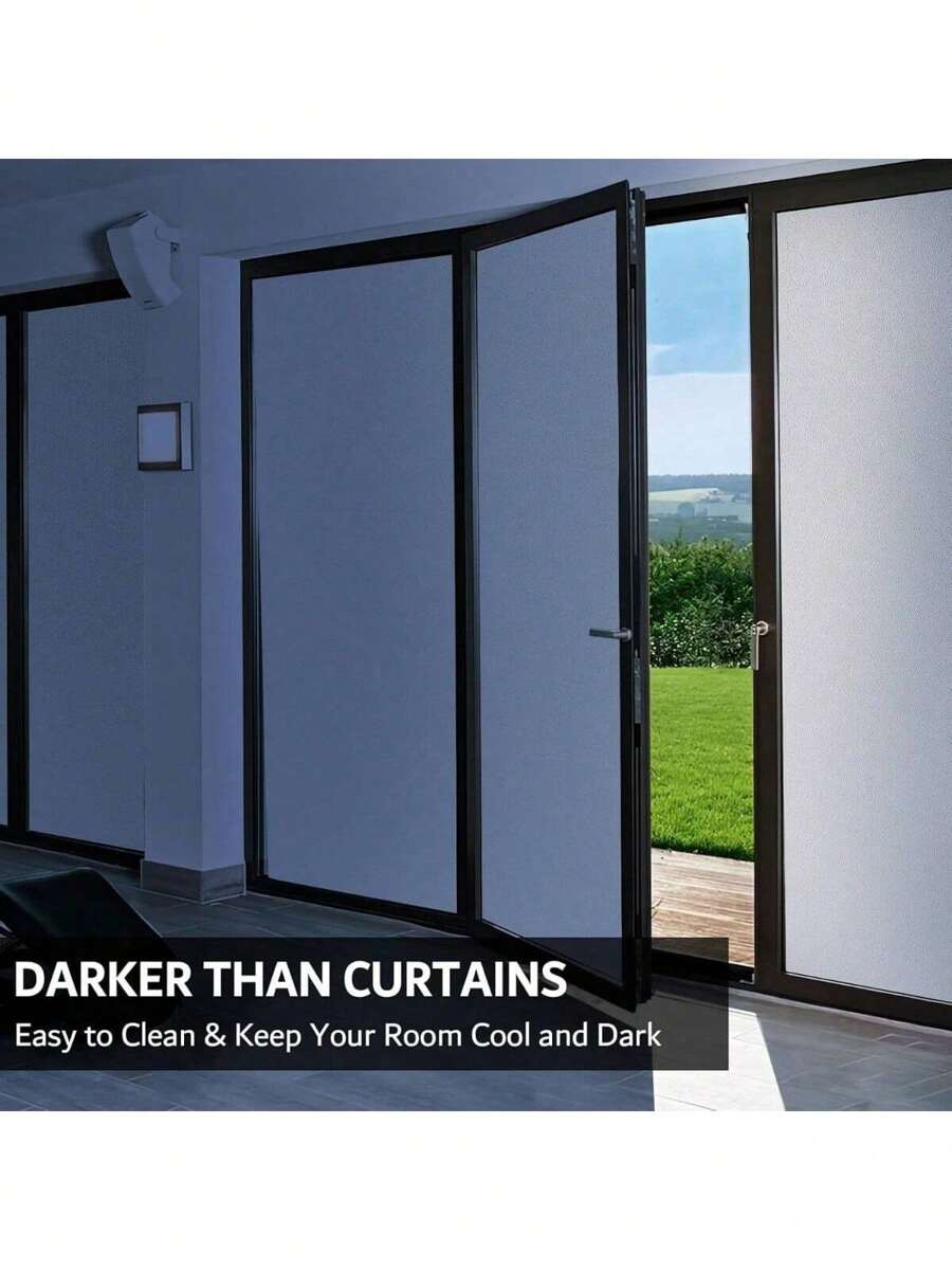 White Blackout Window Film - 100% Light Blocking Static Window Clings ...