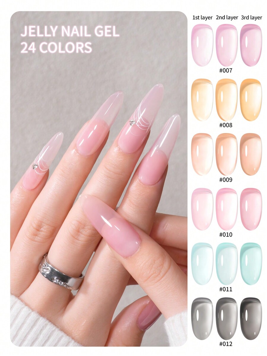 XEIJAYI XEIJAYI 24Colors 7.3ml Ice Gel Nail Polish Set, Semi-Permanent ...