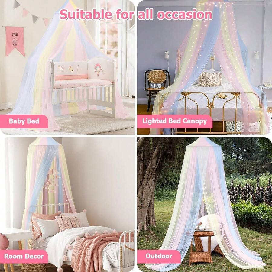 Bed Canopy With Lights, Bed Canopy For Girls Princess With Luminous ...