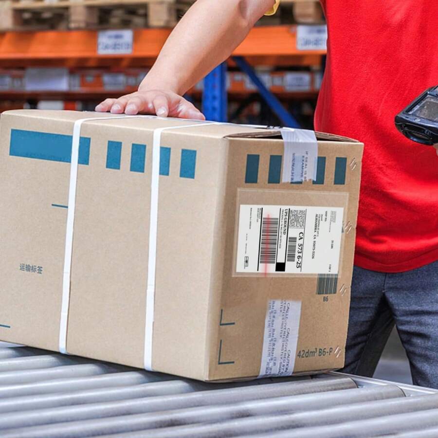 Shipping Label Sleeves 3.94''x6.1''(10x15.5cm)- Strong Adhesive Back ...