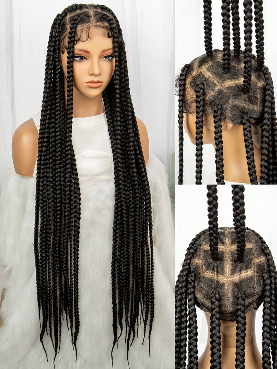 Synthetic Extra Large Braided Wig, Big Cap Lace Front Wig, Extra Large ...