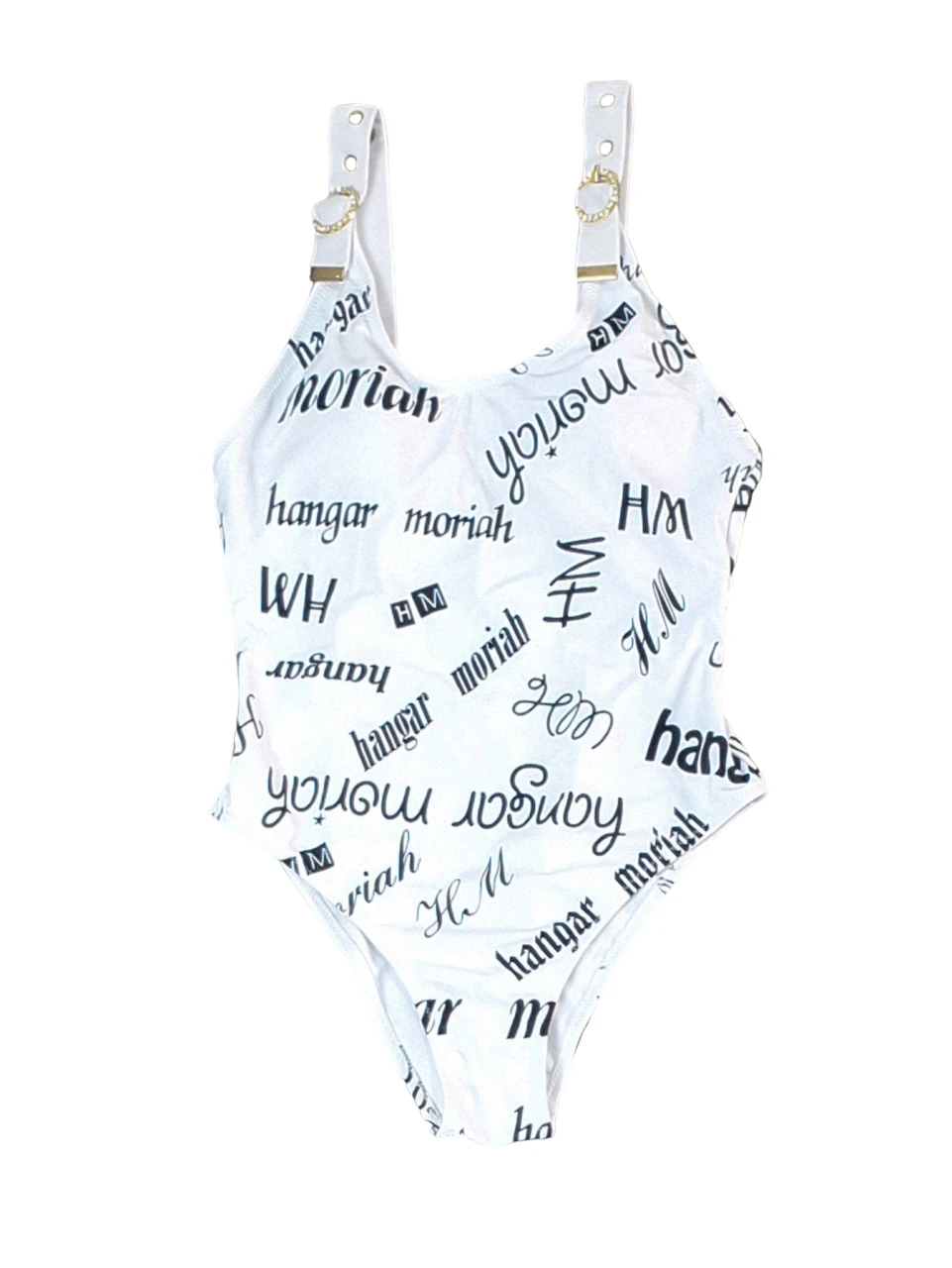 Swimsuit With PADDED And LINED White With Letters/Design/Ring On Thick ...