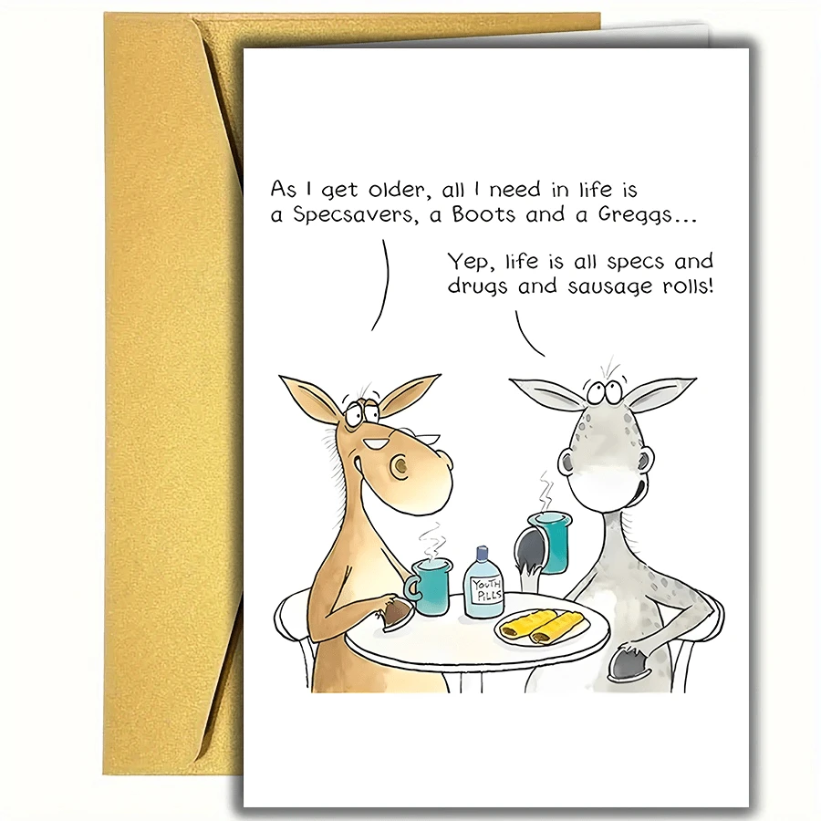 Humorous Birthday Card For Adults - 1 Pack, Funny Over-The-Hill ...