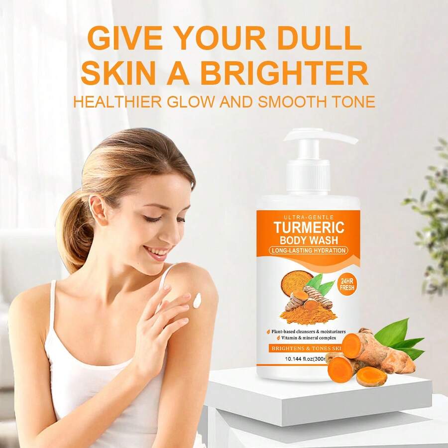 LANEMAY Turmeric Body Wash - Exfoliating Turmeric Face Wash Reduces ...