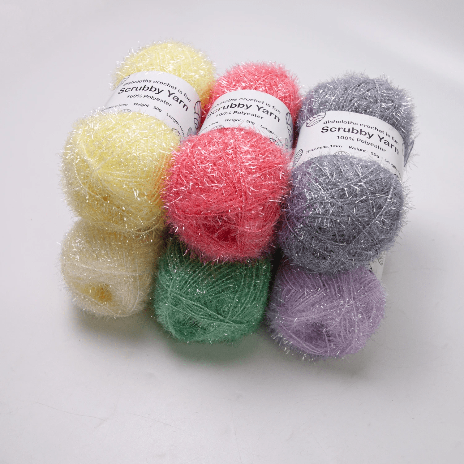 Scrubby Yarn For Scrubbies 6pcs Scrubbing Yarn Multi Colored Polyester ...
