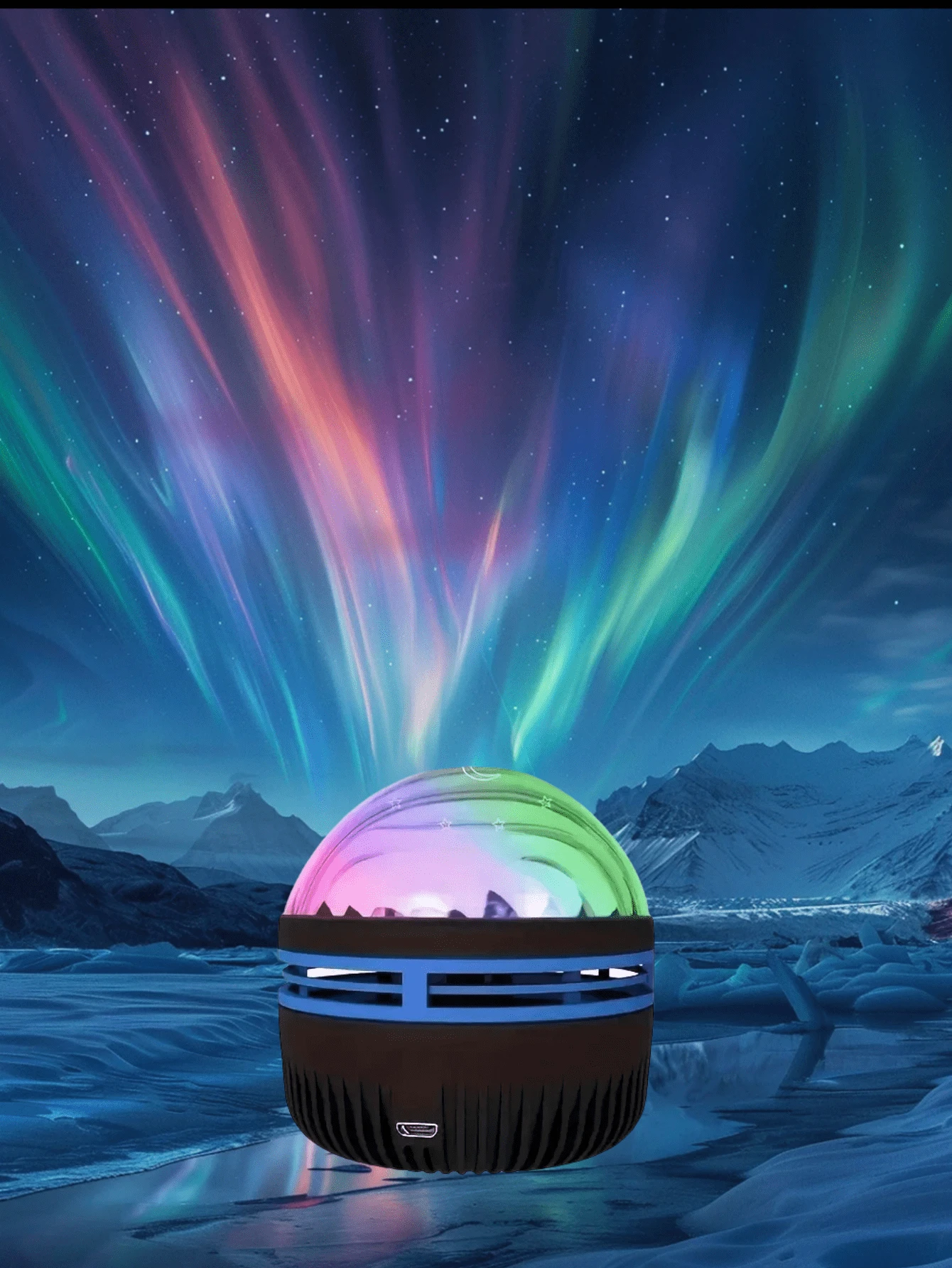 Aurora Borealis 7-Color LED Projector - USB Powered, Remote Control ...
