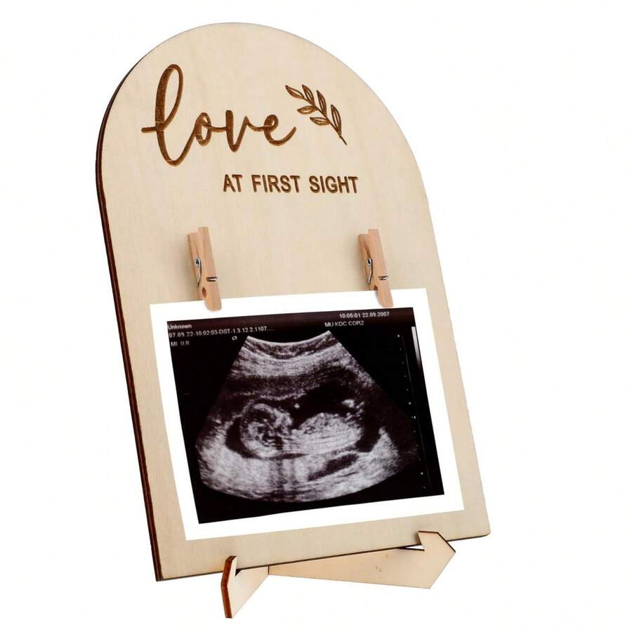 1pc Wooden Baby Memorial Photo Display Sign Newborn Announcement Sign ...