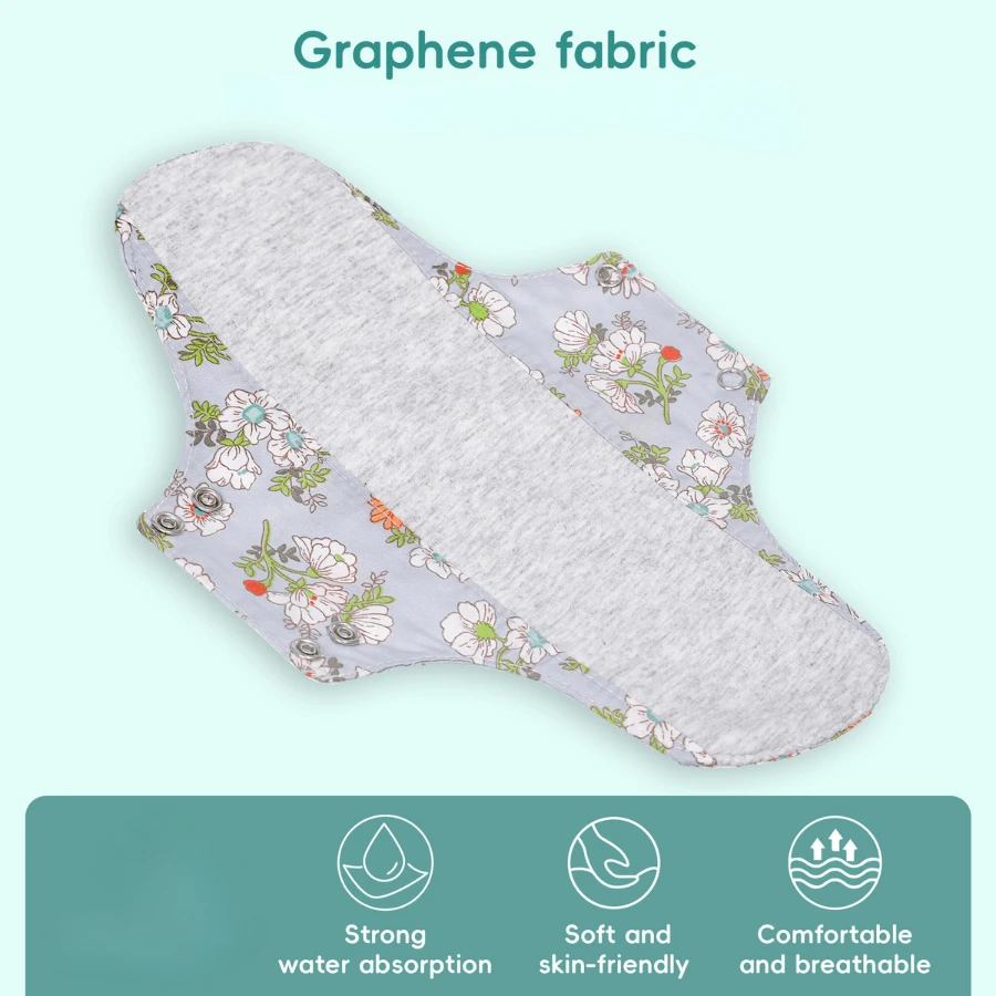 1pc Large Washable 100% Cotton Breathable Pad, Anti-Leakage Menstrual ...