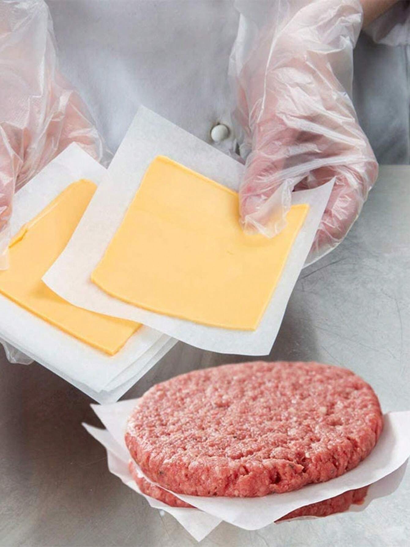 100 Sheets Oil Absorbent Hamburger Patty Papers, Solid Color Square Non ...