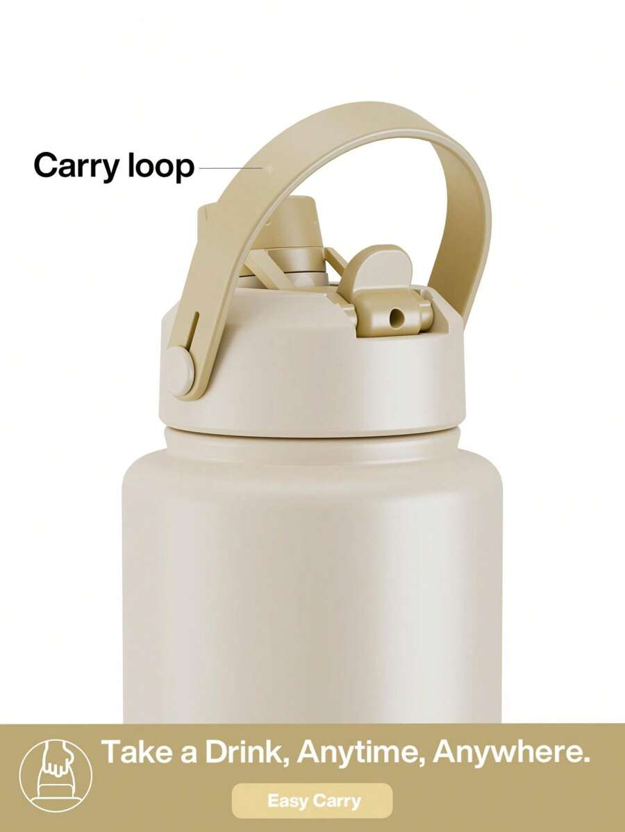 Powcan 40 Oz Insulated Water Bottle With 2-In-1 Straw And Spout Lid ...