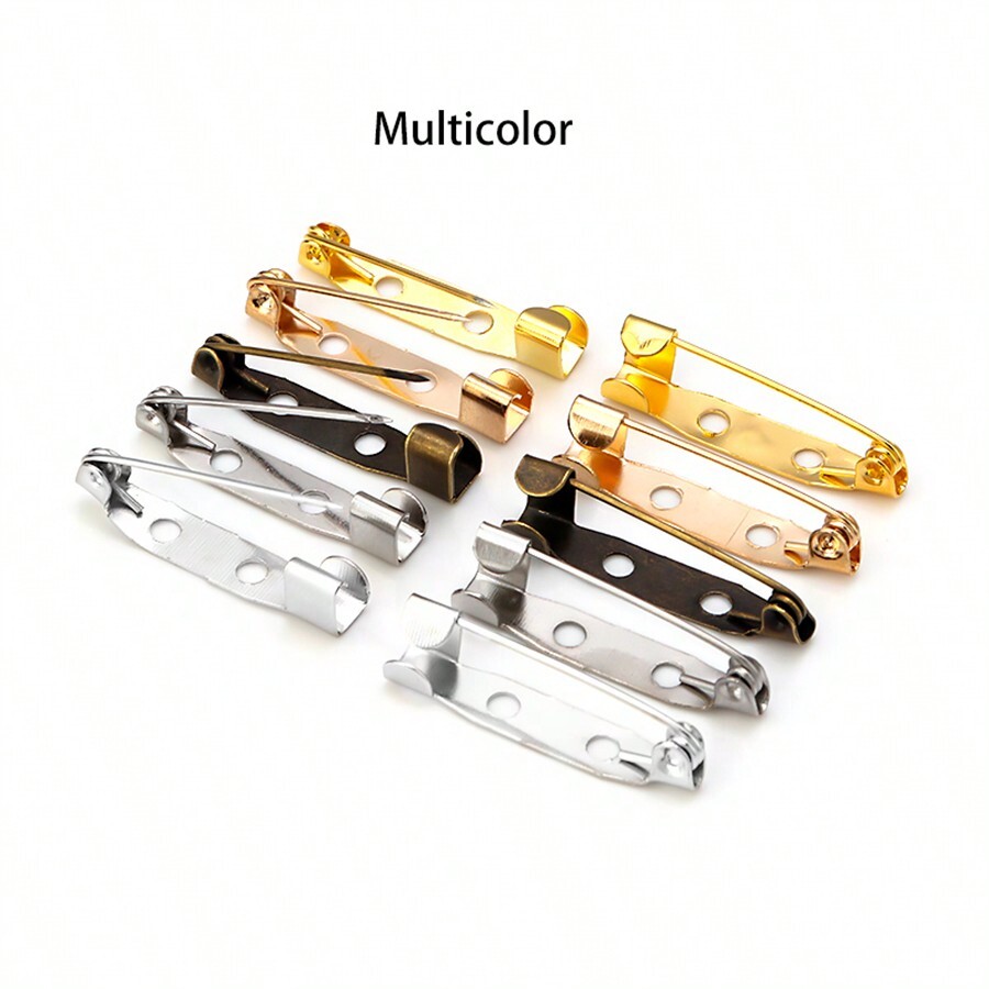 50pcs/Pack Iron Alloy Safety Pin Brooch Decorative Fasteners, DIY Bead ...