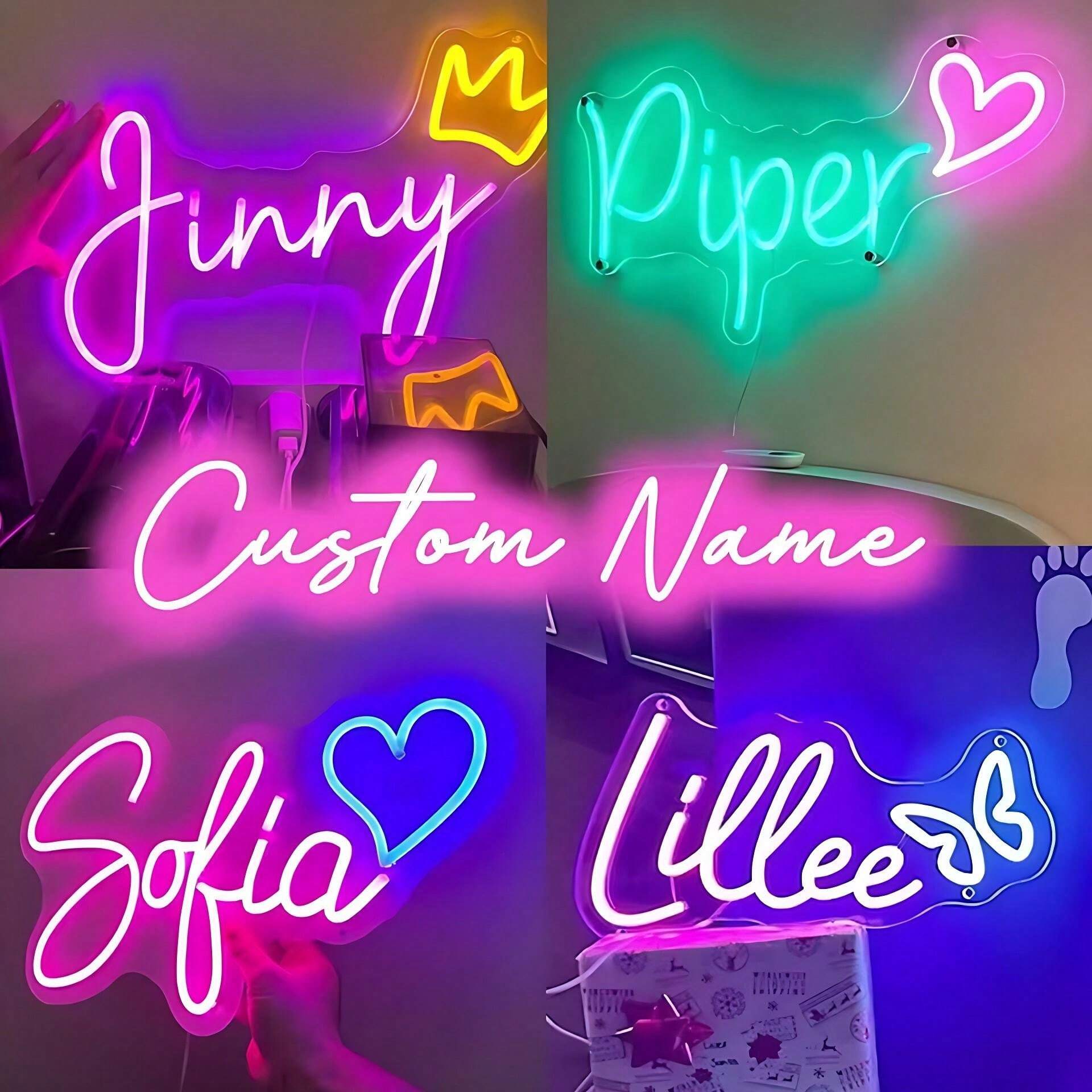 Custom Neon Signs , Personalized Name Neon Signs For Kids, LED Neon Lights With Dimmer ...
