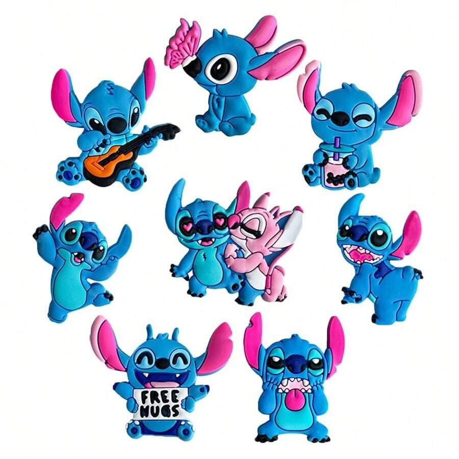 Disney 8-Pieces Stitch Patches Set - Vibrant PVC Designs For,Party ...