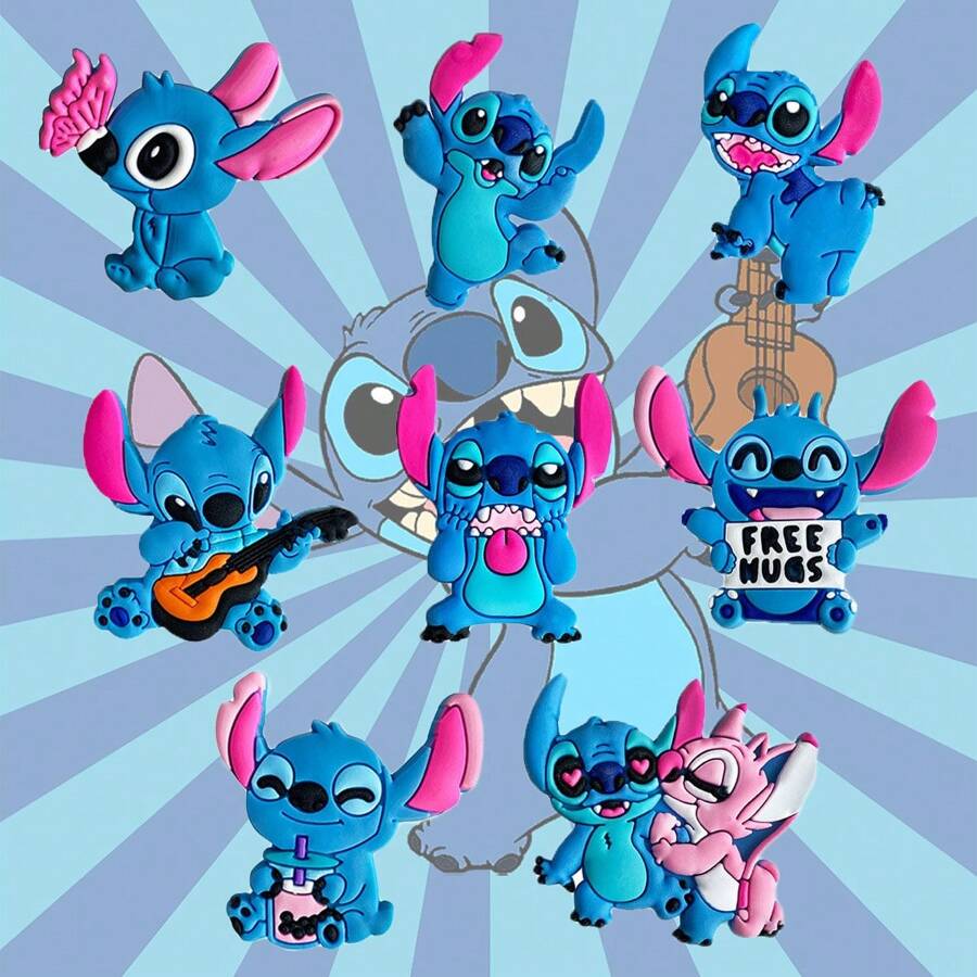 Disney 8-Pieces Stitch Patches Set - Vibrant PVC Designs For,Party ...