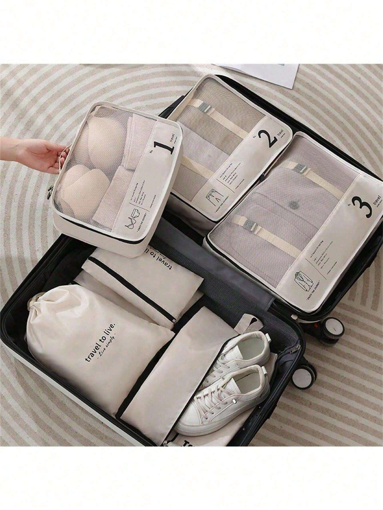 7-Piece Durable Nylon Travel Organizer Set – Space-Saving Packing Cubes ...