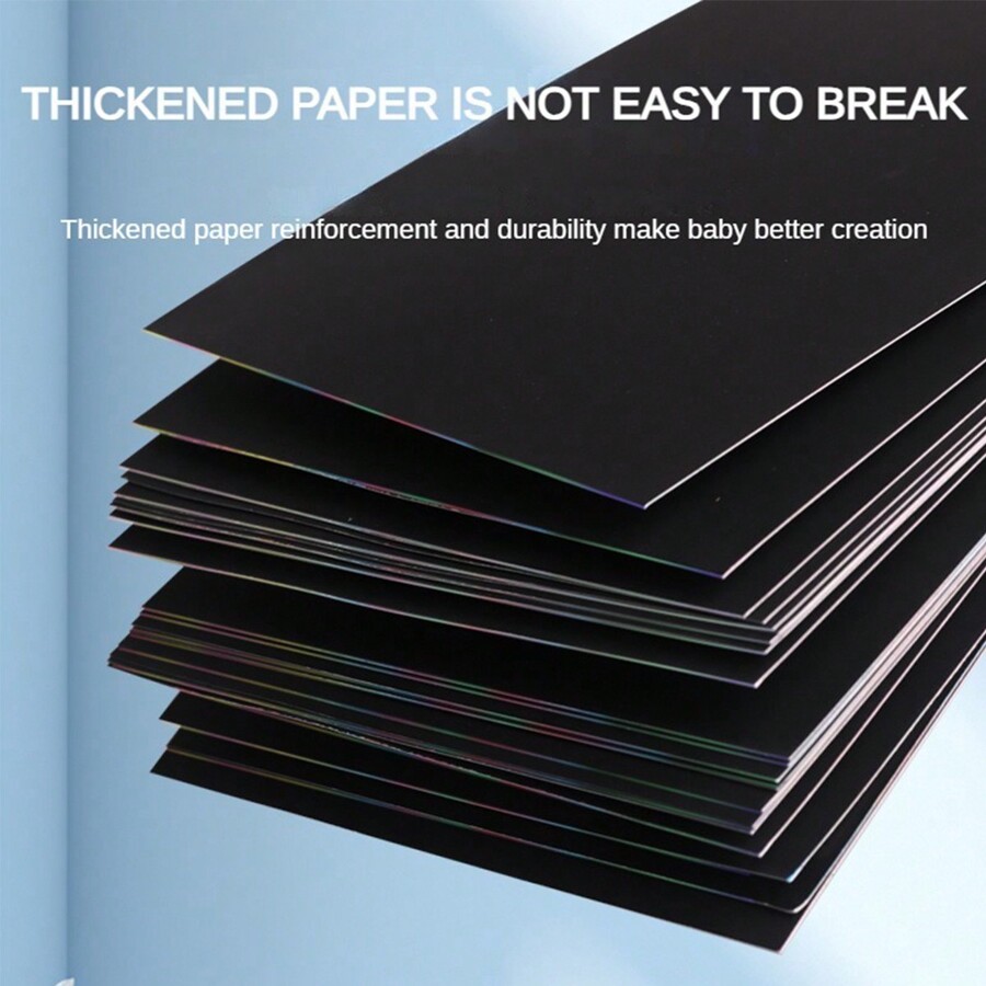 10 Sheets Scratch Art Paper Set , Creative DIY Rainbow Drawing Boards ...