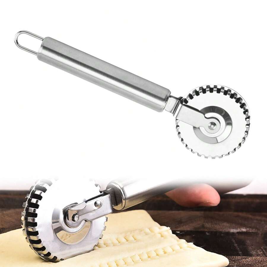 Pastry Wheel Cutter,Stainless Steel Pie Crust Embossing And Edge ...