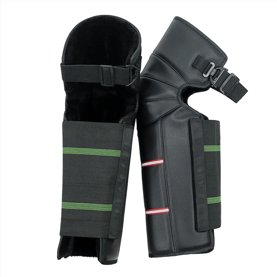 CHCYCLE Motorcycle Winter Warm Knee Pads PU Leather Windproof Leg ...