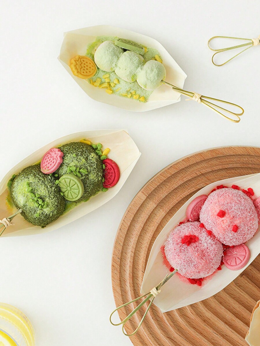 10pcs Beige Disposable Paper Boat Trays, Japanese Style Small Boat ...