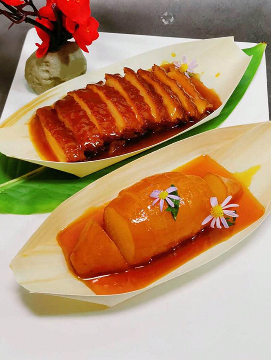 10pcs Beige Disposable Paper Boat Trays, Japanese Style Small Boat ...