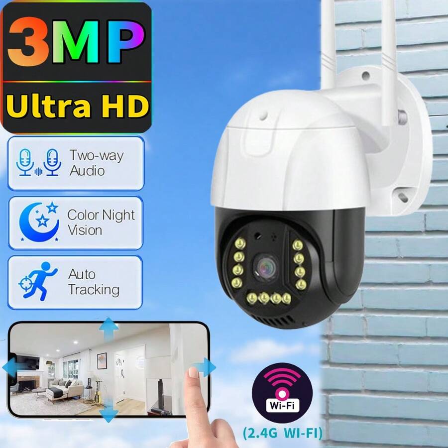 SWVW 3MP V380 Pro Surveillance WIFI IP Camera Waterproof Human Tracking ...