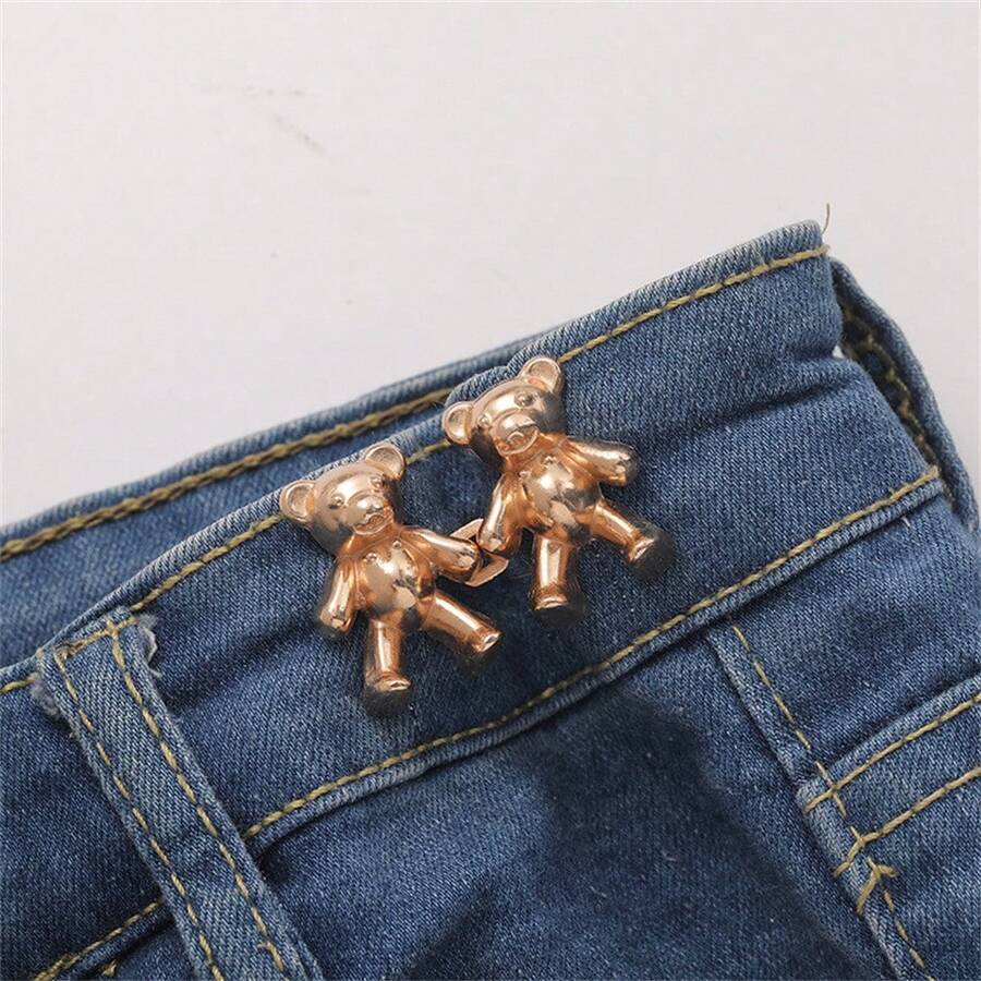 Teddy Bear Metal Cord Locks For Jeans Waist Adjustment - Adjustable ...