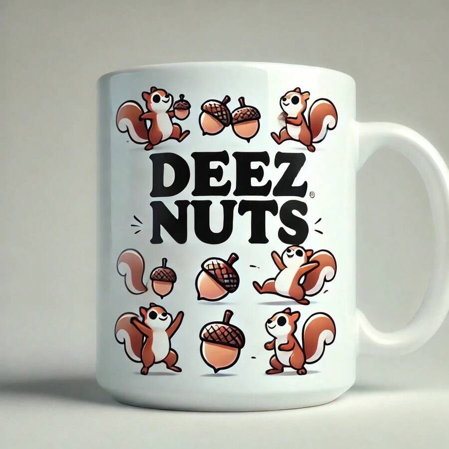 11 Oz White Ceramic Mug With Personalized Adorable Squirrel, Ideal For ...