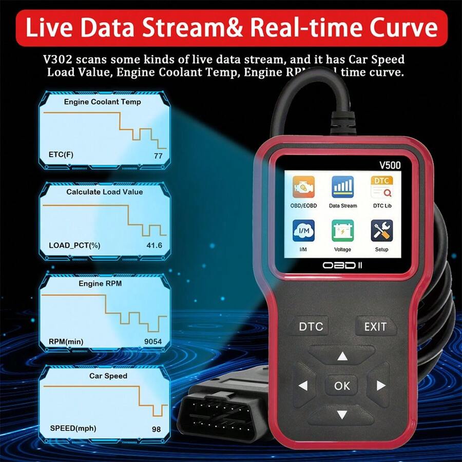 Outil de diagnostic de scanner OBD2 pour voiture, testeur de tension de ...