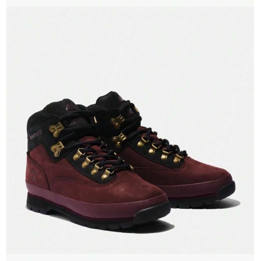 Timberland Euro Hiker TB0A5ZQ5C60 Mens Burgundy Leather Lace-Up Hiking ...