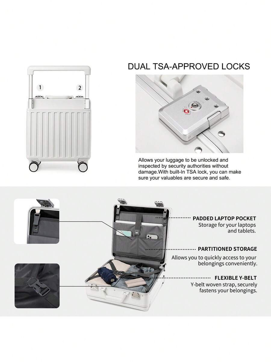 Sea Choice Carry On Cabin 18" Luggage Aluminum Wide Trolley ...