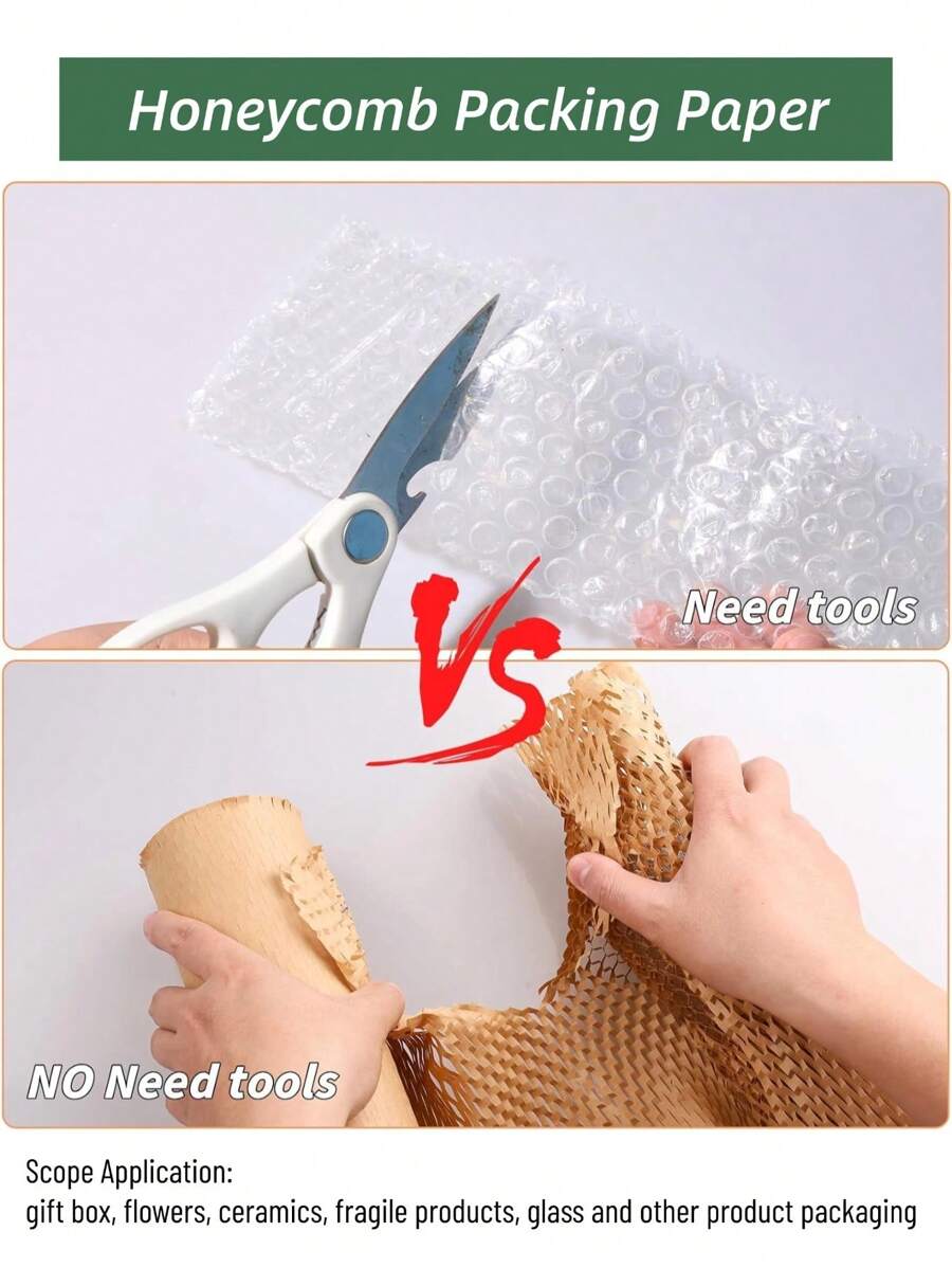 Honingraat verpakkingspapier Verpakkingspapier Vervangend alternatief voor noppenfolie voor ...