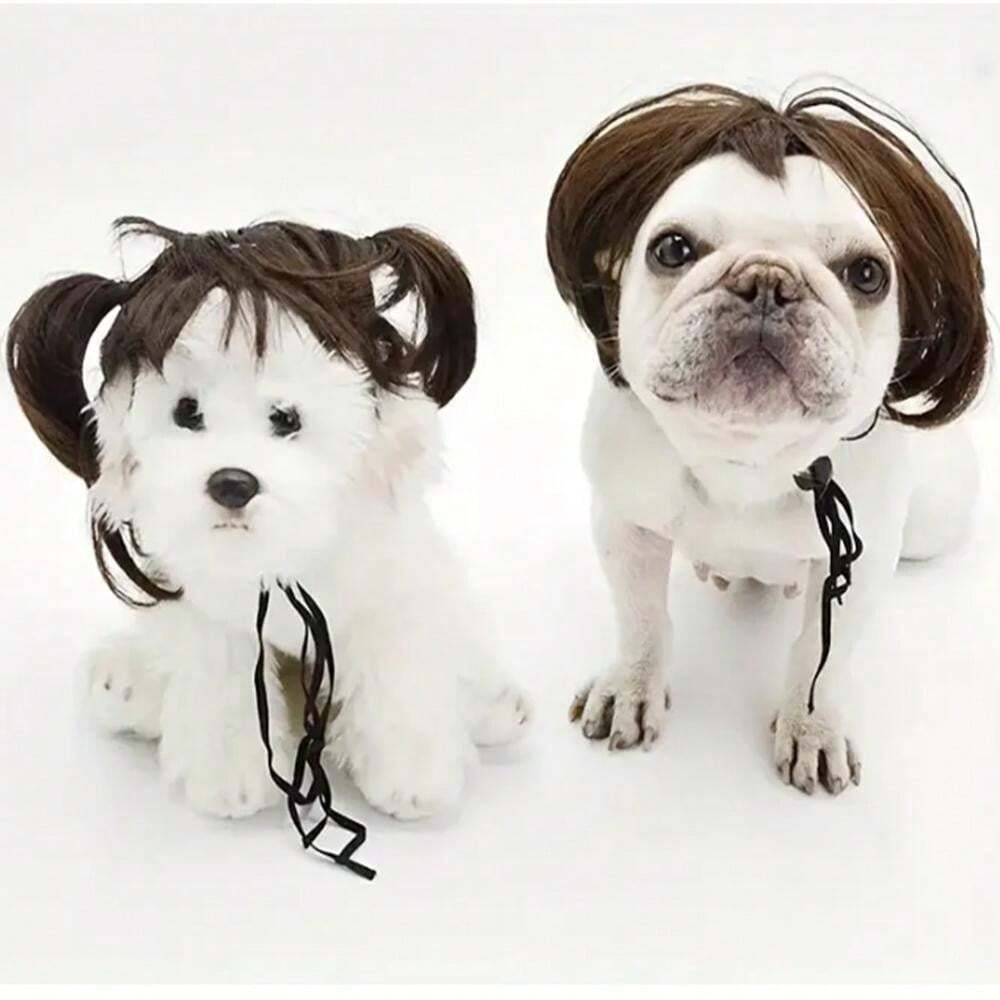 Peluca para mascotas gato con corte de pelo bob y flequillo. Accesorios ...