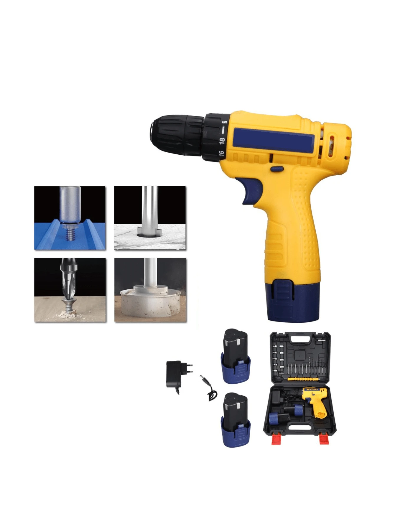 Screwdriver Drill Screwdriver Case With 27-Piece Drill Bit Changer 18V | SHEIN USA