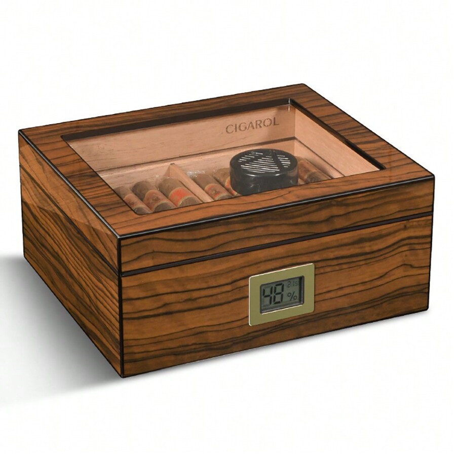 Natural Cedar Wood Humidor Box For Cigar Storage And Preservation ...