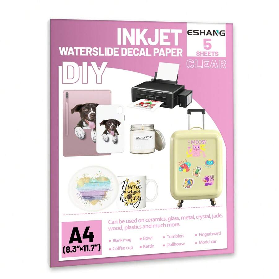 Waterslide Decal Paper INKJET CLEAR 5 Sheets Premium Water-Slide ...