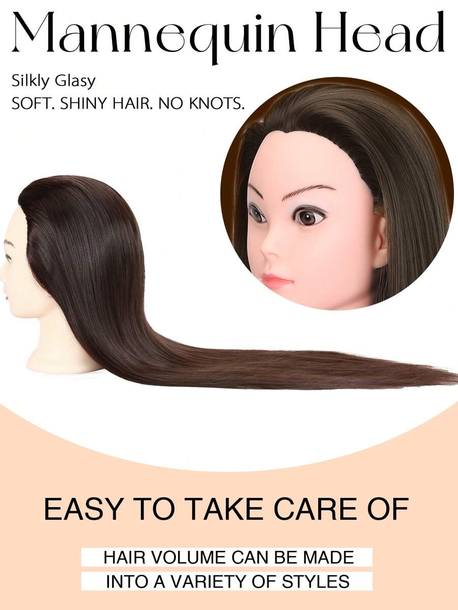 25 Inch Slicked Back Hair Teaching Head Cosmetology Mannequin Head ...