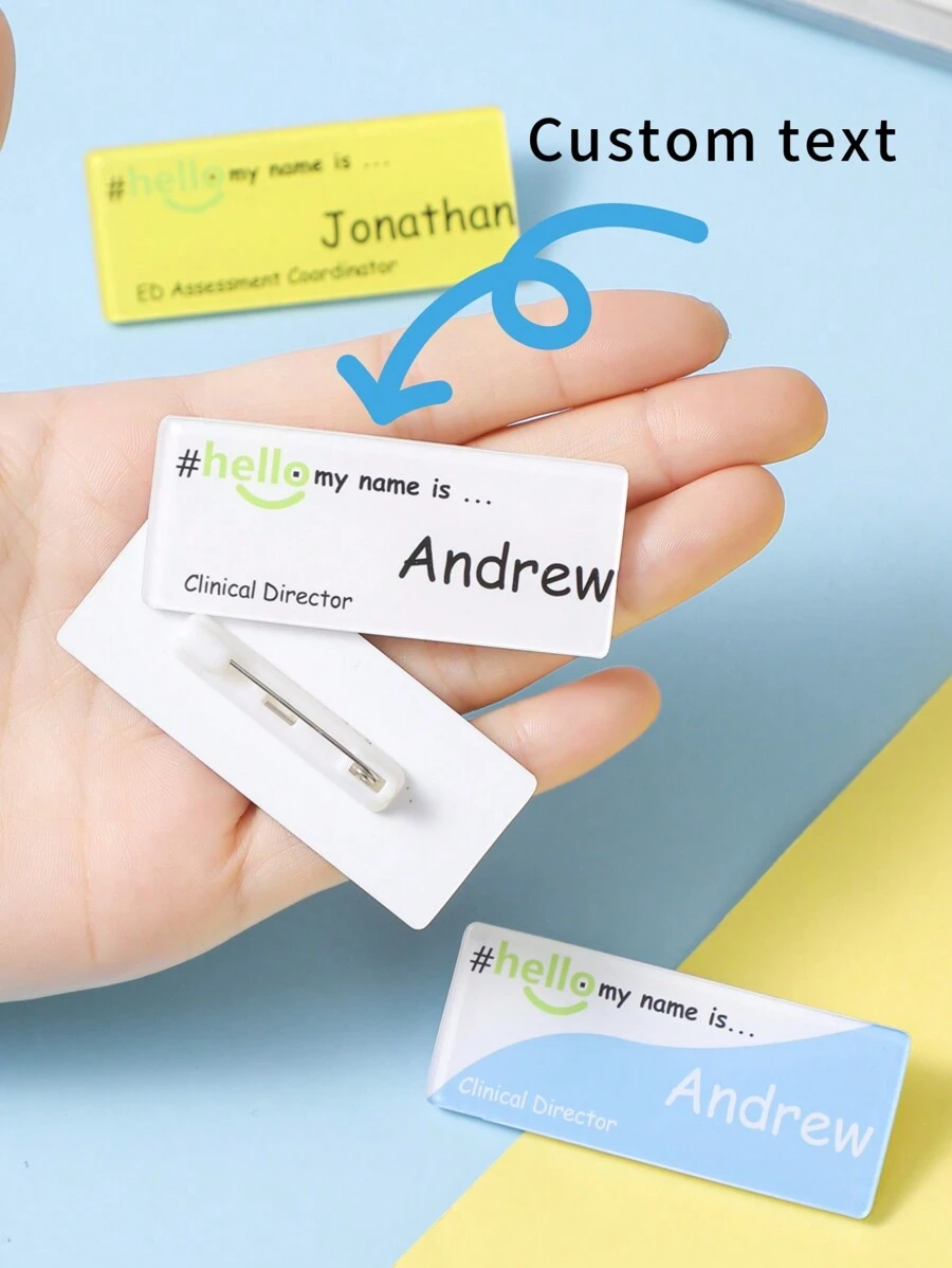 Personalized Acrylic Hello My Name Is Pink Medical Badge For Doctor ...