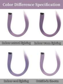 5 PCS Light Purple Colored Clip In Hair Extensions 20 Inch Long ...