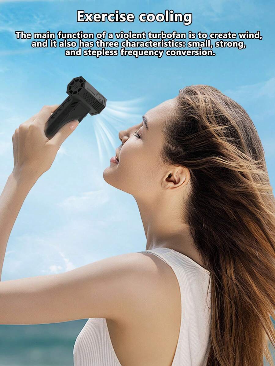 Turbo Handheld Fan High Power Rechargeable Car Carrying Outdoor Violent ...