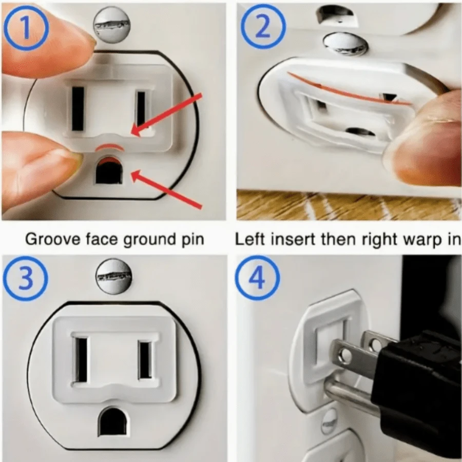 12 Pcs Transparent White Electrical Socket Stabilizers - Securely Fixes ...