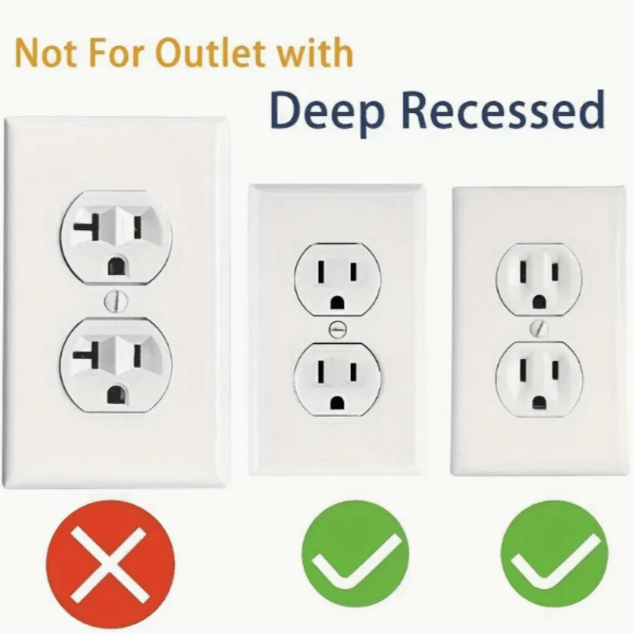 12 Pcs Transparent White Electrical Socket Stabilizers - Securely Fixes ...