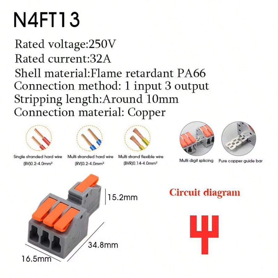 1/10 Piezas Conector de cable eléctrico Conectores LED de un conector a múltiples salidas ...