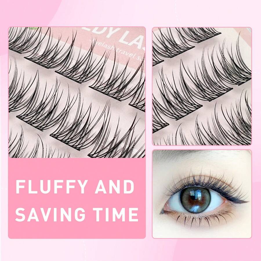 Travel Size Eyelashes NEW AM Shape Spikes Fish Tail Cluster Eyelash Mix ...