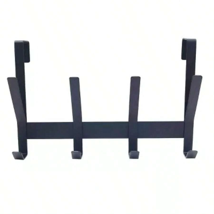 Heavy Duty 4 Hook Door Back Hanger - Matte Black, Metal - Stylish ...